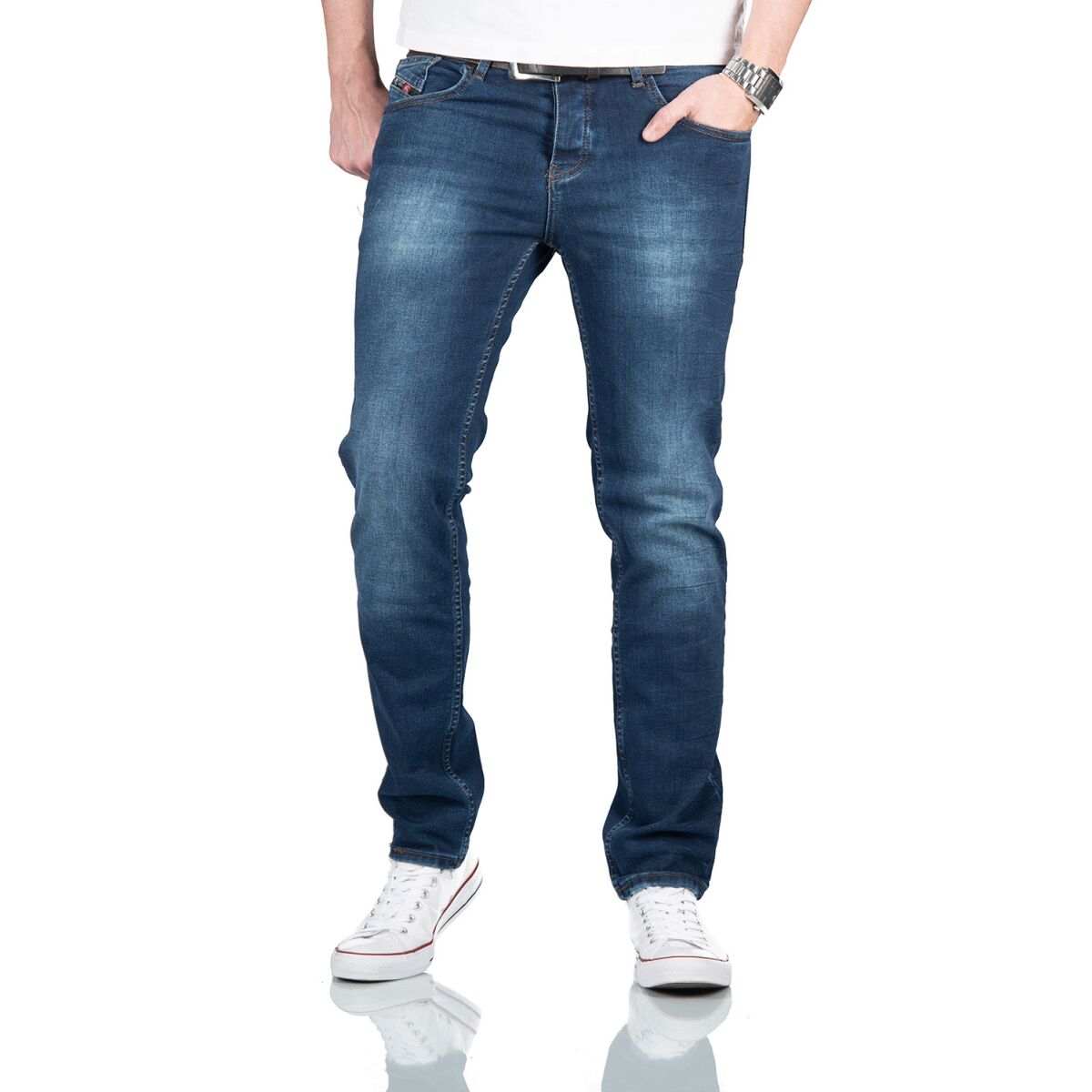 Alessandro Salvarini Herren Jeans O360 Blau W31 L30 In 3490